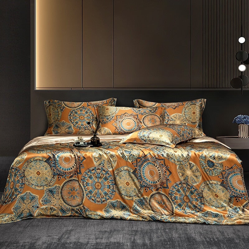 Mandala Mulberry Silk 22 mm Bedding Set - Luxxo